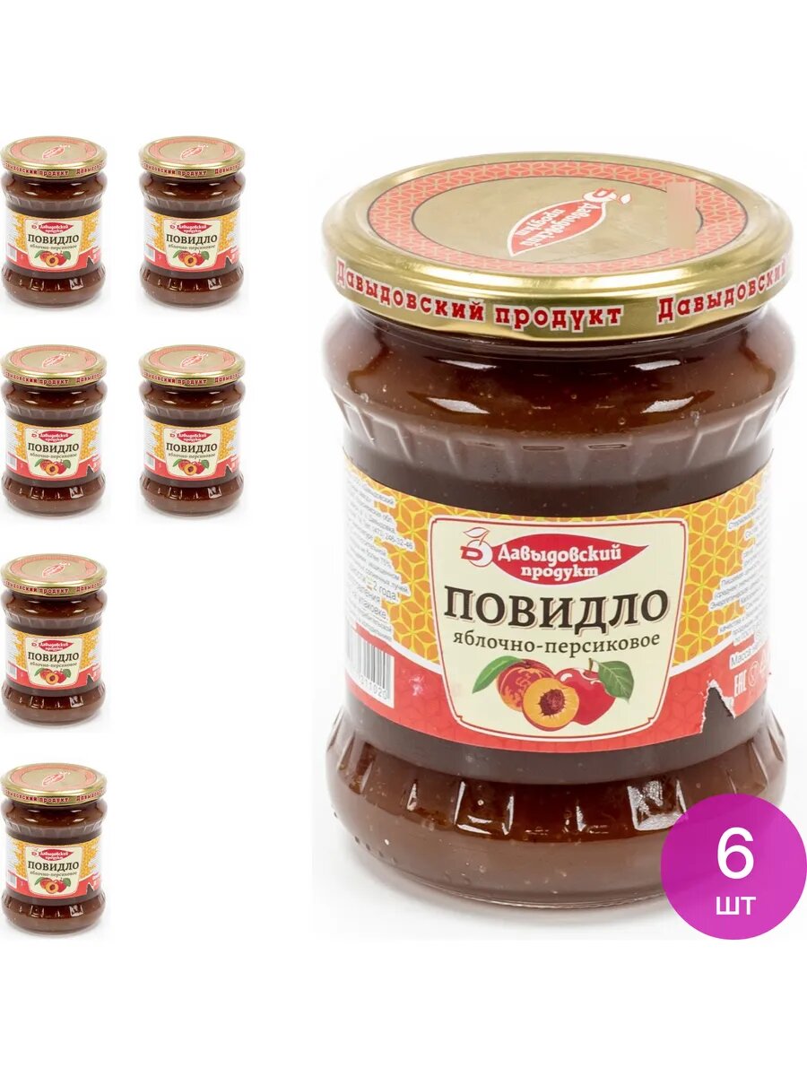 Повидло яблочно персиковое сахар (комплект из 6 шт)