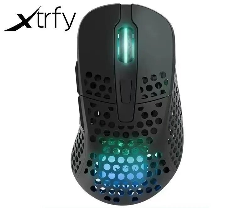 Xtrfy Игровая мышь беспроводная Xtrfy M4 Беспроводная игровая мышь RGB (Сменная крышка), черный, прозрачный