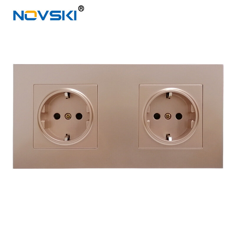 Новая настенная Бытовая розетка европейского стандарта Noshiqi 86 172*86 мм 2-позиционная Скрытая огнестойкая панель ПК