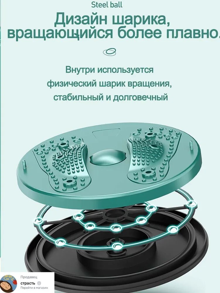 Диск здоровья для похудения с тяговым тросом, магнитная терапия, 3D массаж — фото 1