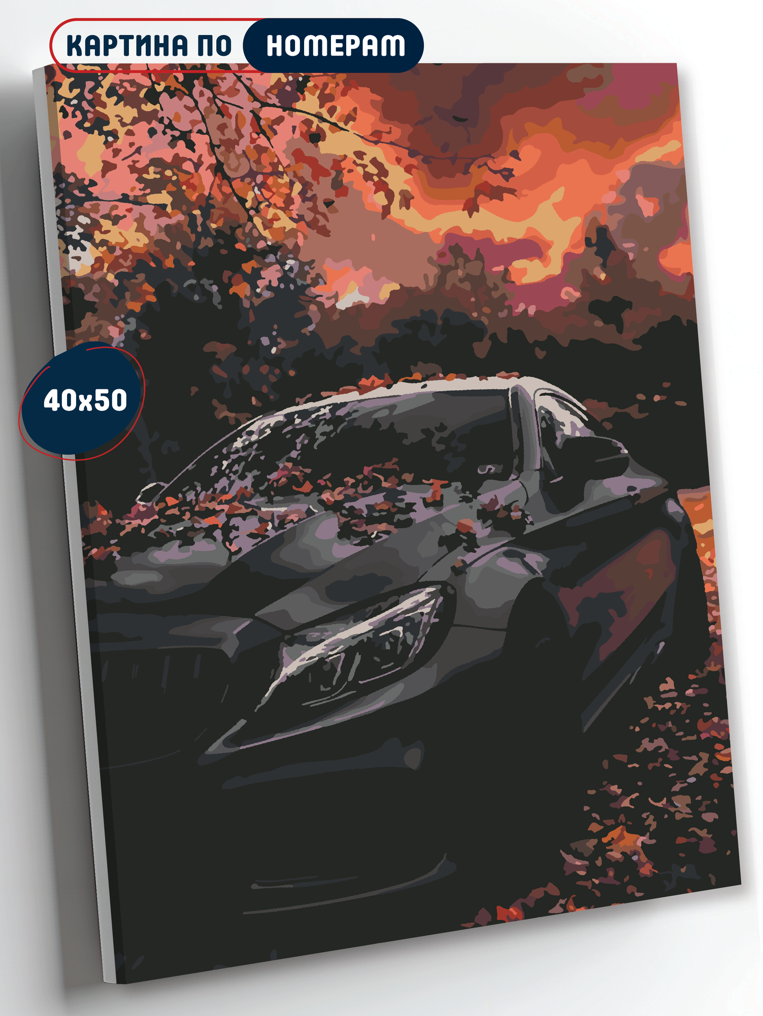 Картина по номерам "Мерседес", Холст на подрамнике 40х50, набор для рисования, с машиной