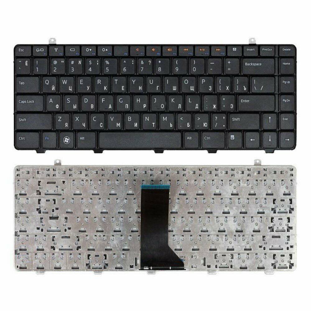 Клавиатура для ноутбука Dell Inspiron 1464 Series. Плоский Enter. Черная без рамки