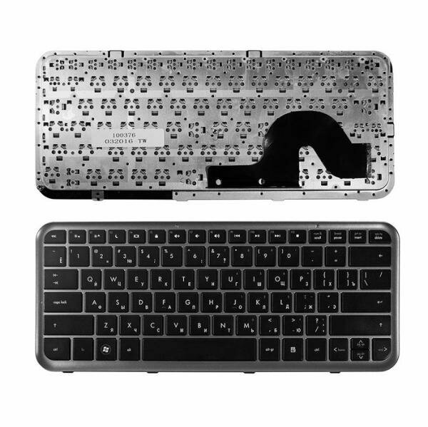Клавиатура для ноутбука HP Pavilion DM3, DM3-1000, DM3t, DM3z Series. Плоский Enter. Черная, с серой рамкой