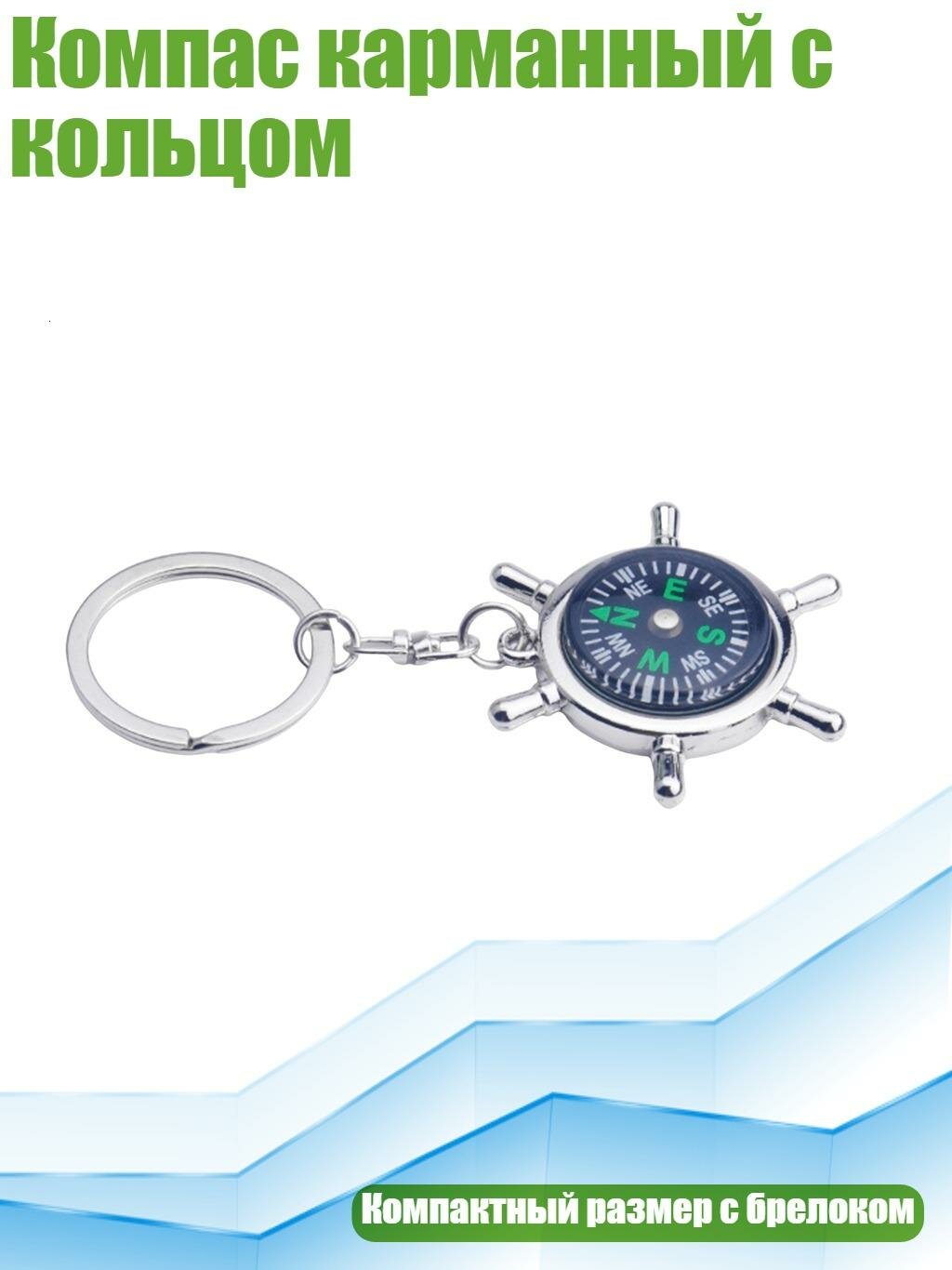 Компас карманный с кольцом, Компас руля направления