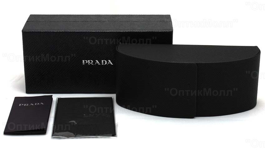 Оправа для очков Prada VPR 05V 264-101, овальная, пластиковая, черная, с салфеткой и футляром — фото 1