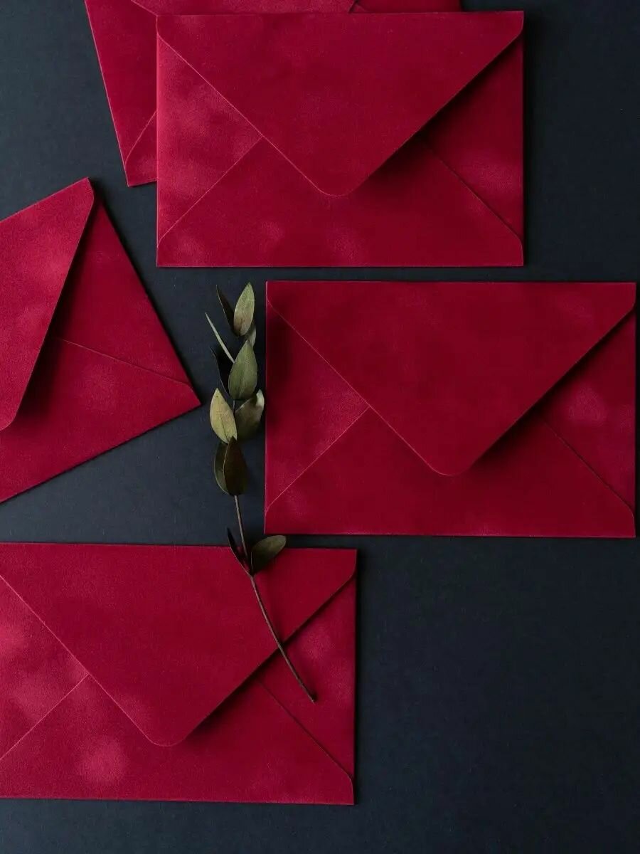 Конверты бумажные - бархатные, С6 под 10х15см (А6) - 10шт.