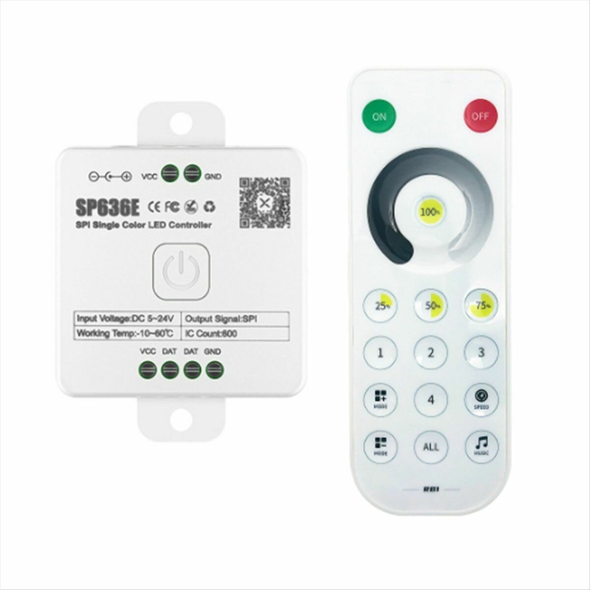 And-SP636E SPI DC5-24v Монохромный Контроллер С Дистанционным Управлением