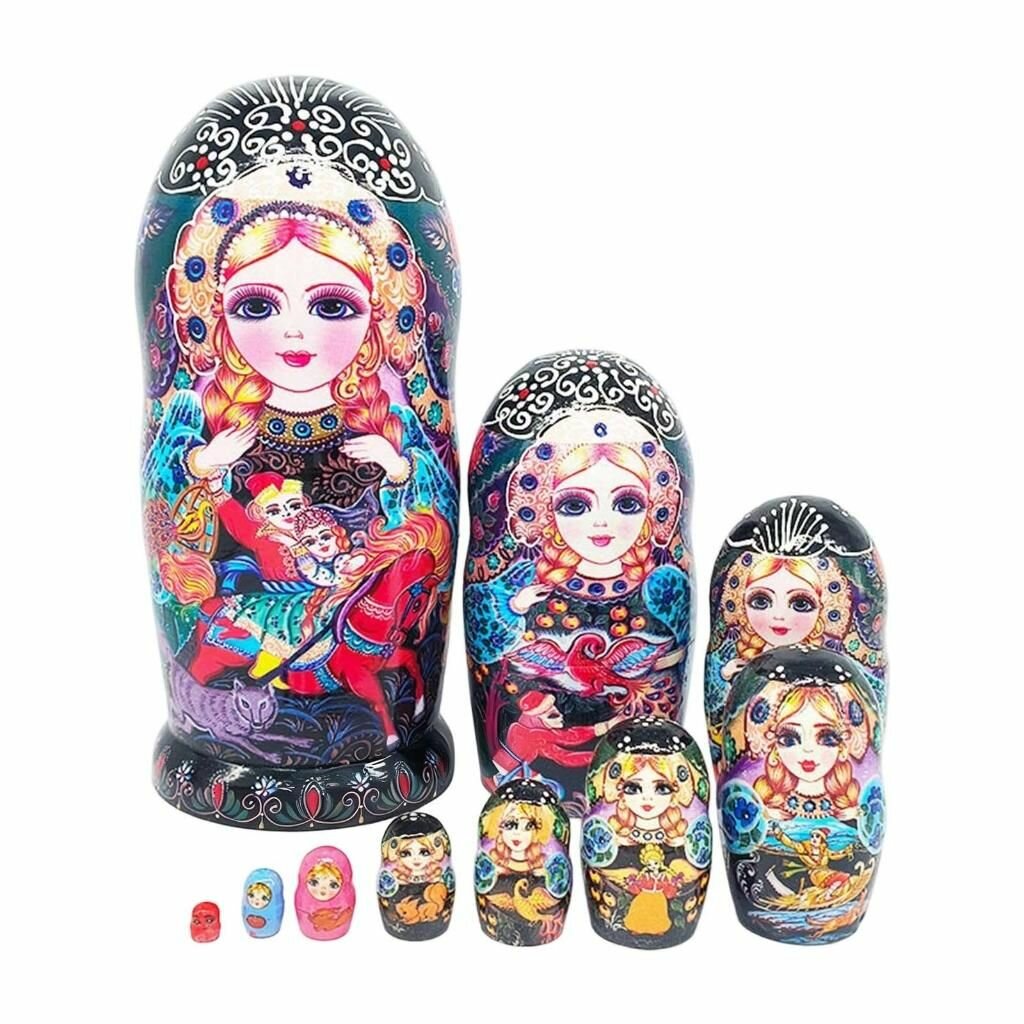 Ручная роспись русские матрешки 10 слоев игрушка-головоломка для культурных мероприятий и развития моторики у детей
