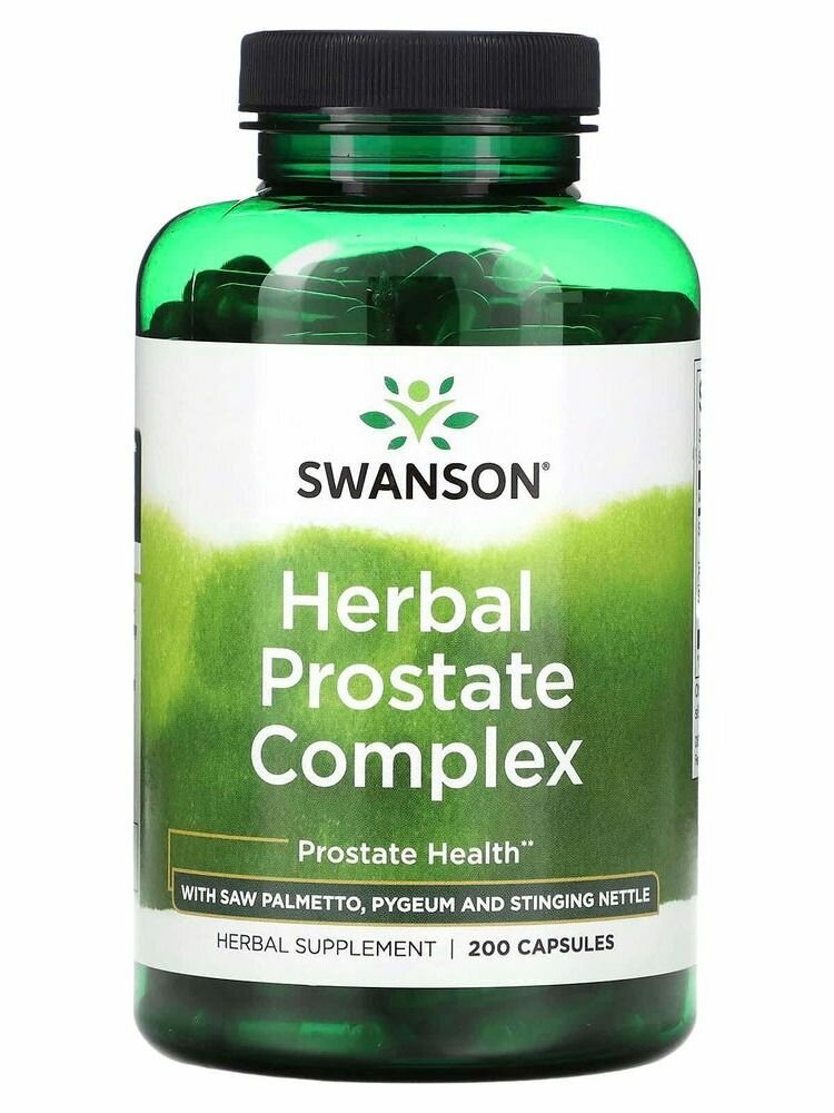 Травяной комплекс для простаты с серой, пигеумом и крапивой двудомной, 200 капсул, Swanson