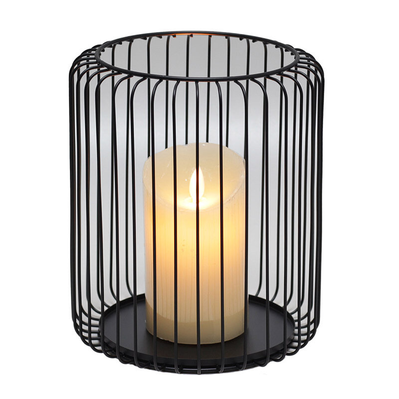 Подсвечник из черного металла в европейском и китайском стиле с новым основанием в китайском стиле для рождественской ароматерапии, простой дизайн.