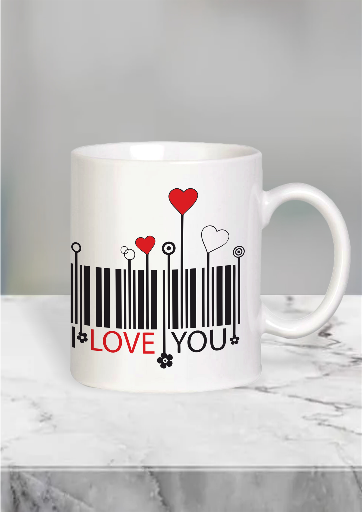 Белая подарочная кружка из керамики с приколом и мемом "I love you", для чая и кофе, 330 мл