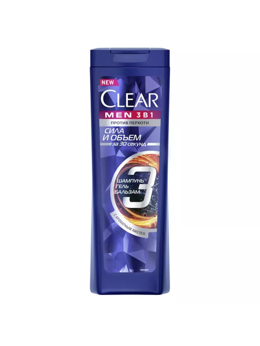 Clear men 3в1 шампунь бальзам гель для душа объем и си-1шт.