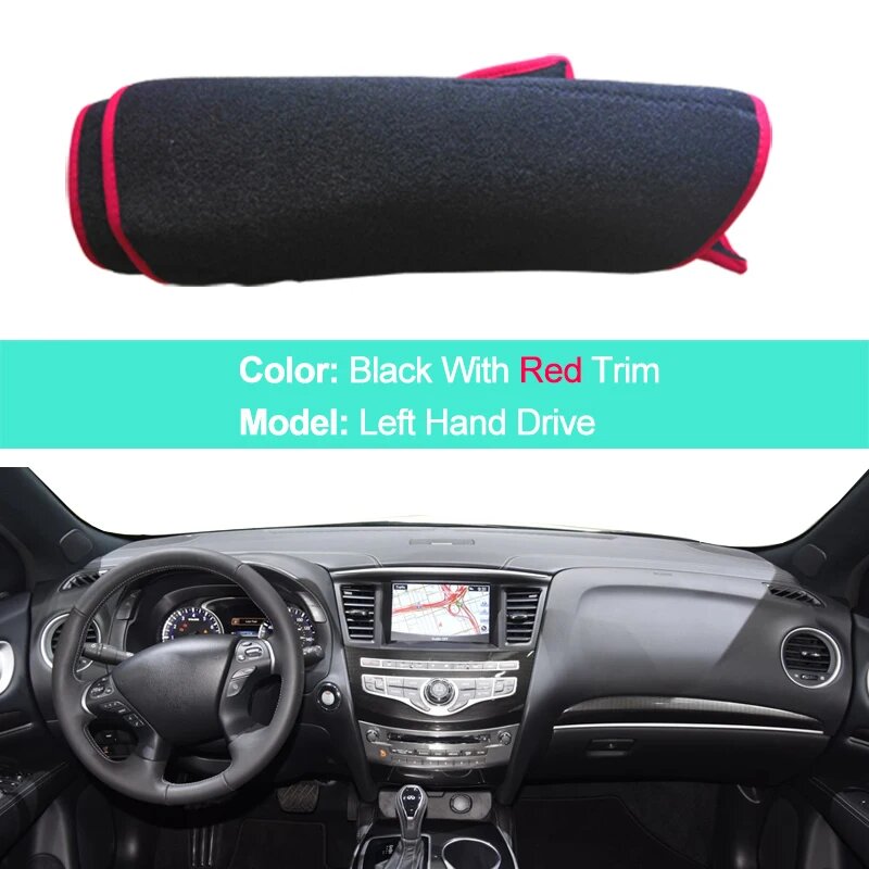 Накидка на приборную панель автомобиля, ковер для Infiniti QX60 JX35 2012 2013 2014 2015 LHD Red