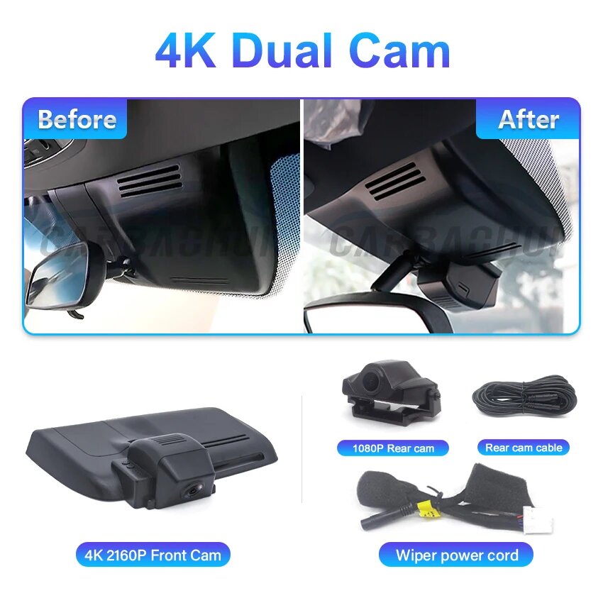 4K Dual Cam Black, 128G TF, для Honda CR-V 2017-2022