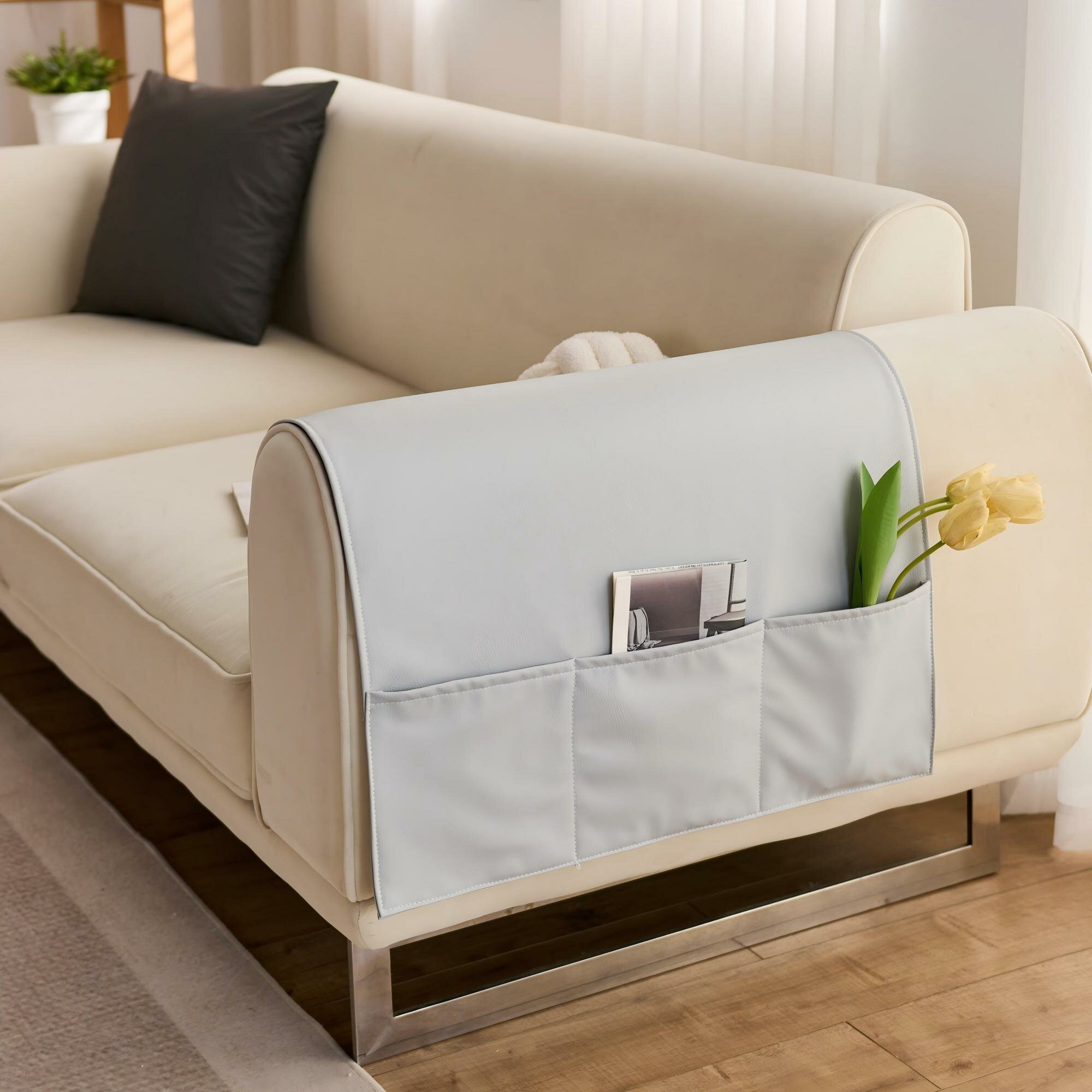 Современный износостойкий чехол для дивана светлого цвета, многофункциональный чехол в простом стиле, необходимый для диванов из искусственной кожи, защищенных от кошек.