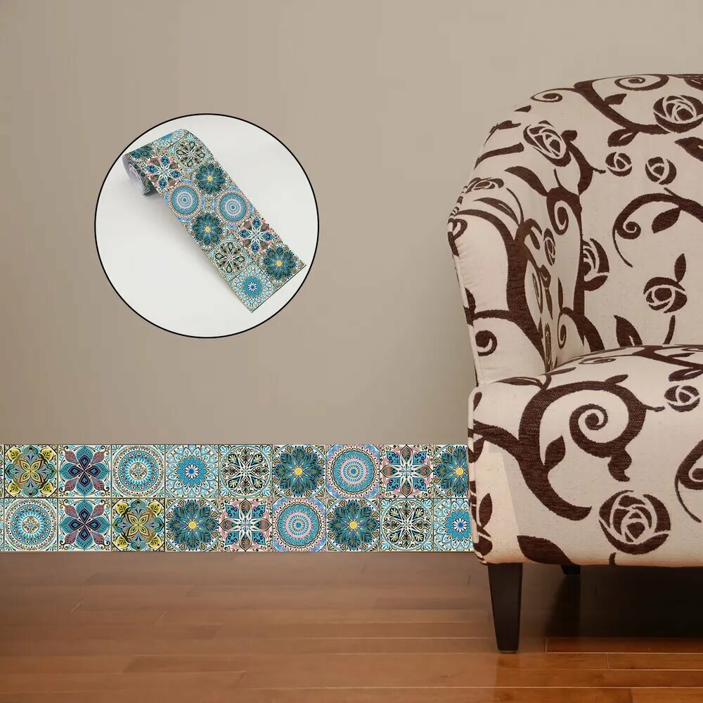 Самоклеющаяся наклейка для стен Мандала - Водостойкие стикеры ПВХ для кухни, ванной, гостиной. Защита от плесени, жира и грязи. Многоразовый декор