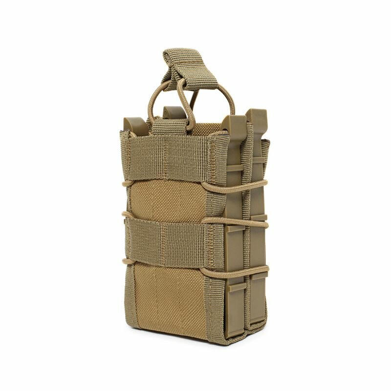 Подсумок тактический на 2 магазина АК, пластмассовый, открытый, двойной, мультикам