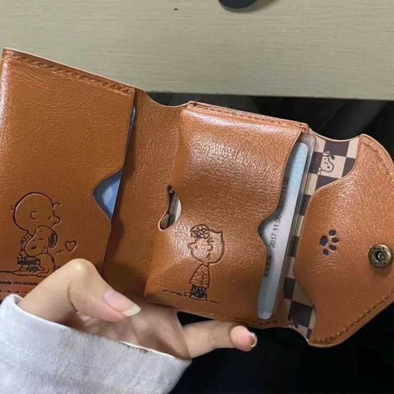 Кошелек MINISO "Snoopy", PU-кожа, складной, на трех складках, унисекс, 10x7 .5см — фото 1