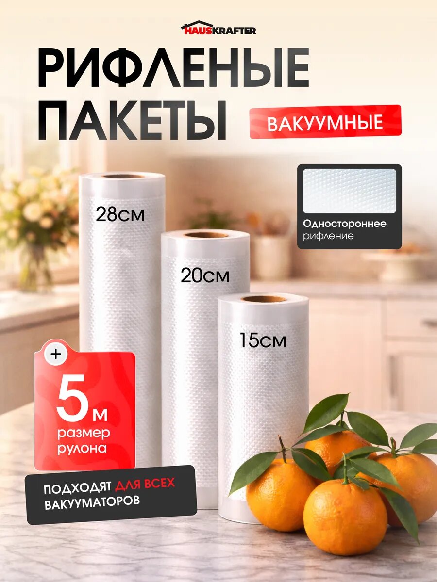 Рифленые пакеты для вакууматора в рулоне