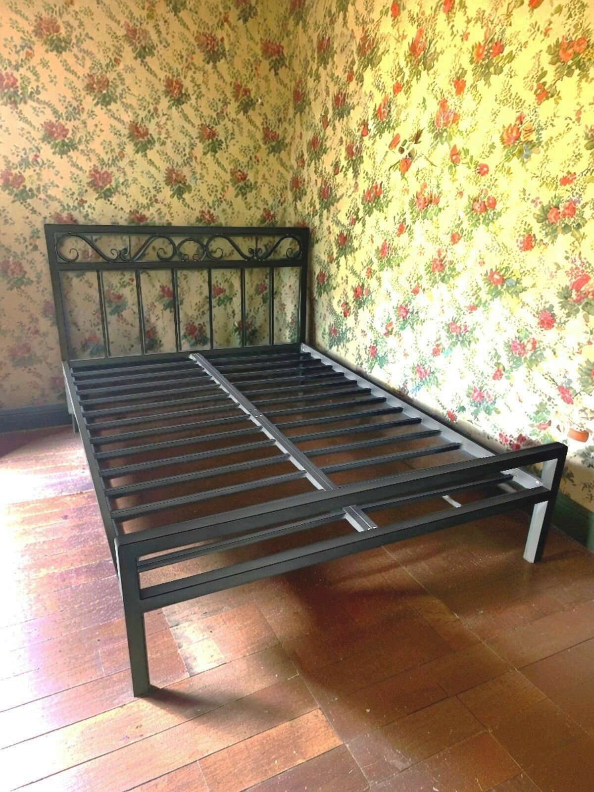Кровать Loft Mebel "Мира", кованая, ортопедические свойства, с изголовьем и изножьем — фото 1