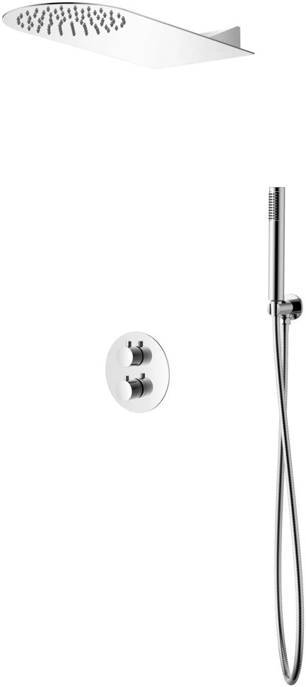 Душевой комплект SantiLine SL-9015 220 мм, с термостатом, хром