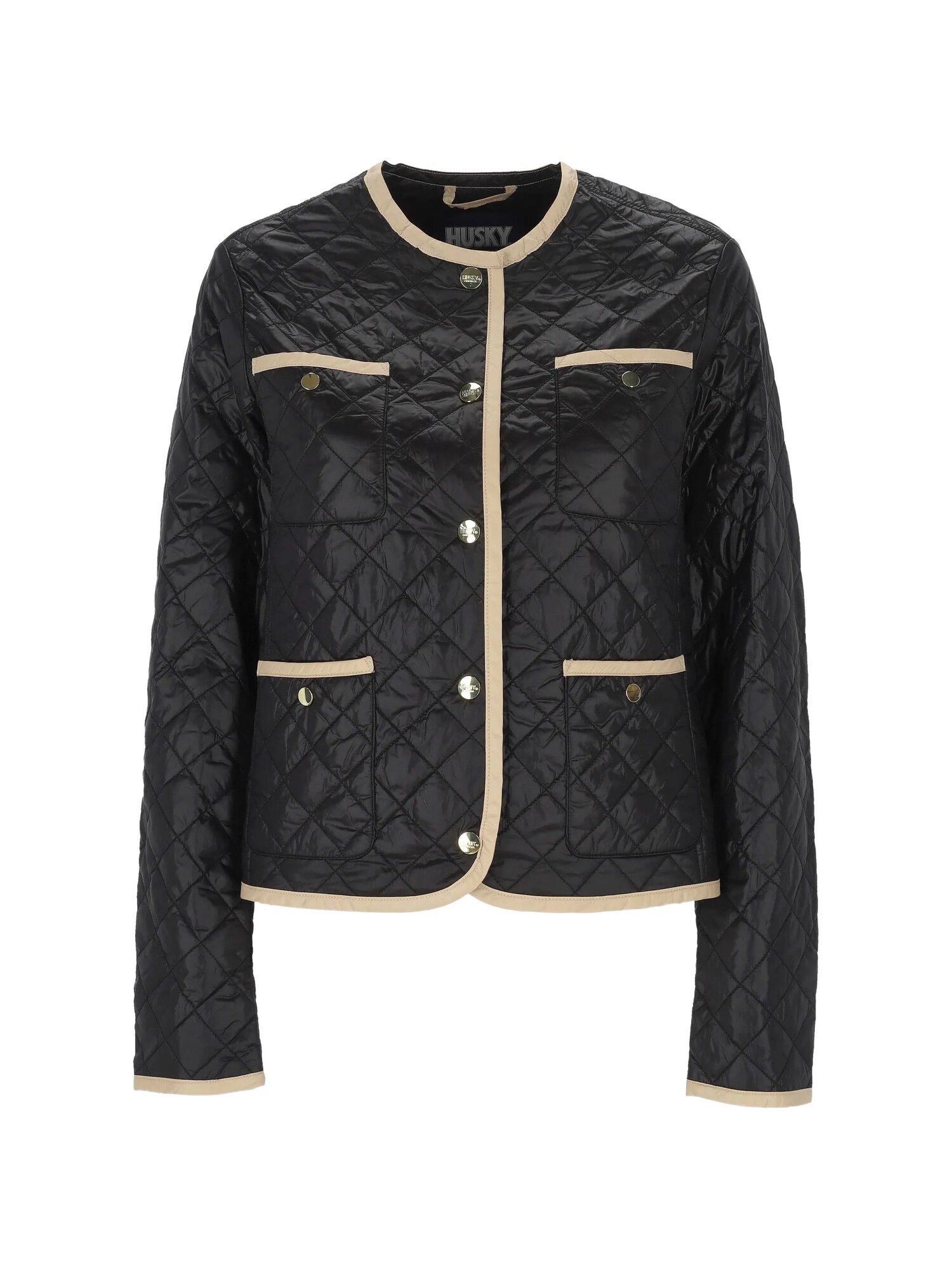 Куртка Quilted contrast-trim jacket