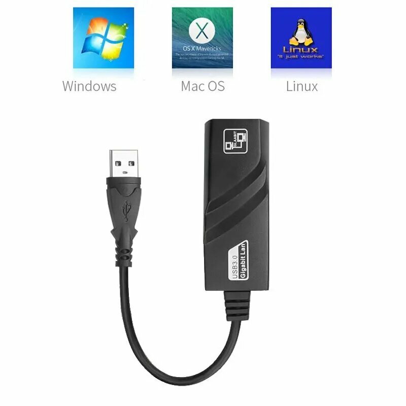 10/100/1000 Мбит/с проводной USB 3.0 на RJ45 Lan Ethernet адаптер сетевая карта для ПК RTL8153