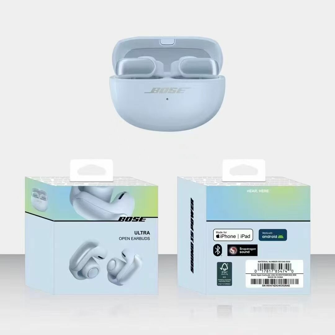 Беспроводные Bluetooth-наушники открытого типа UItra V12 с ушными зажимами — не требуют вставки наушников.