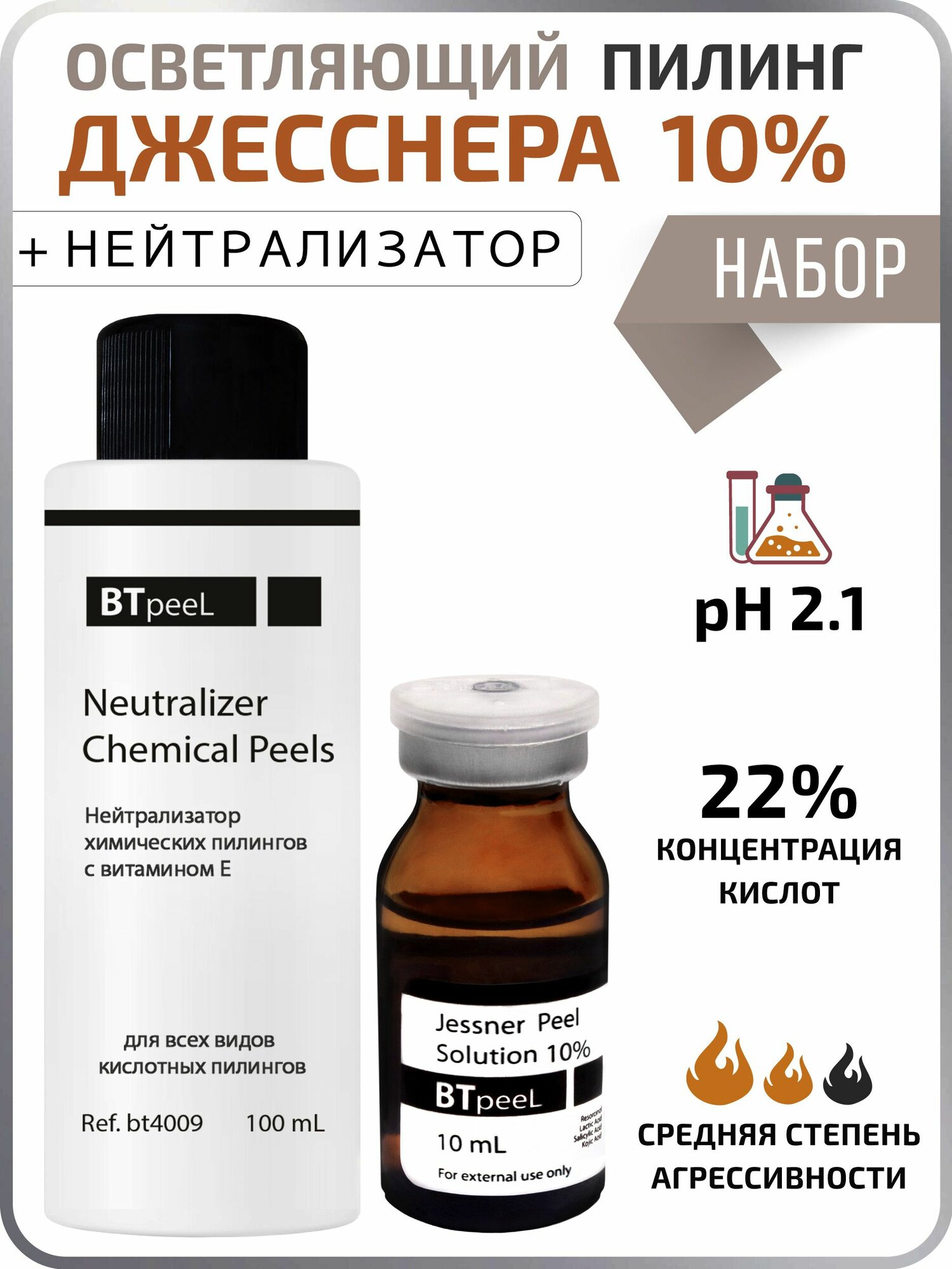 BTpeeL Пилинг Джесснера 10% для кожи лица + Нейтрализатор