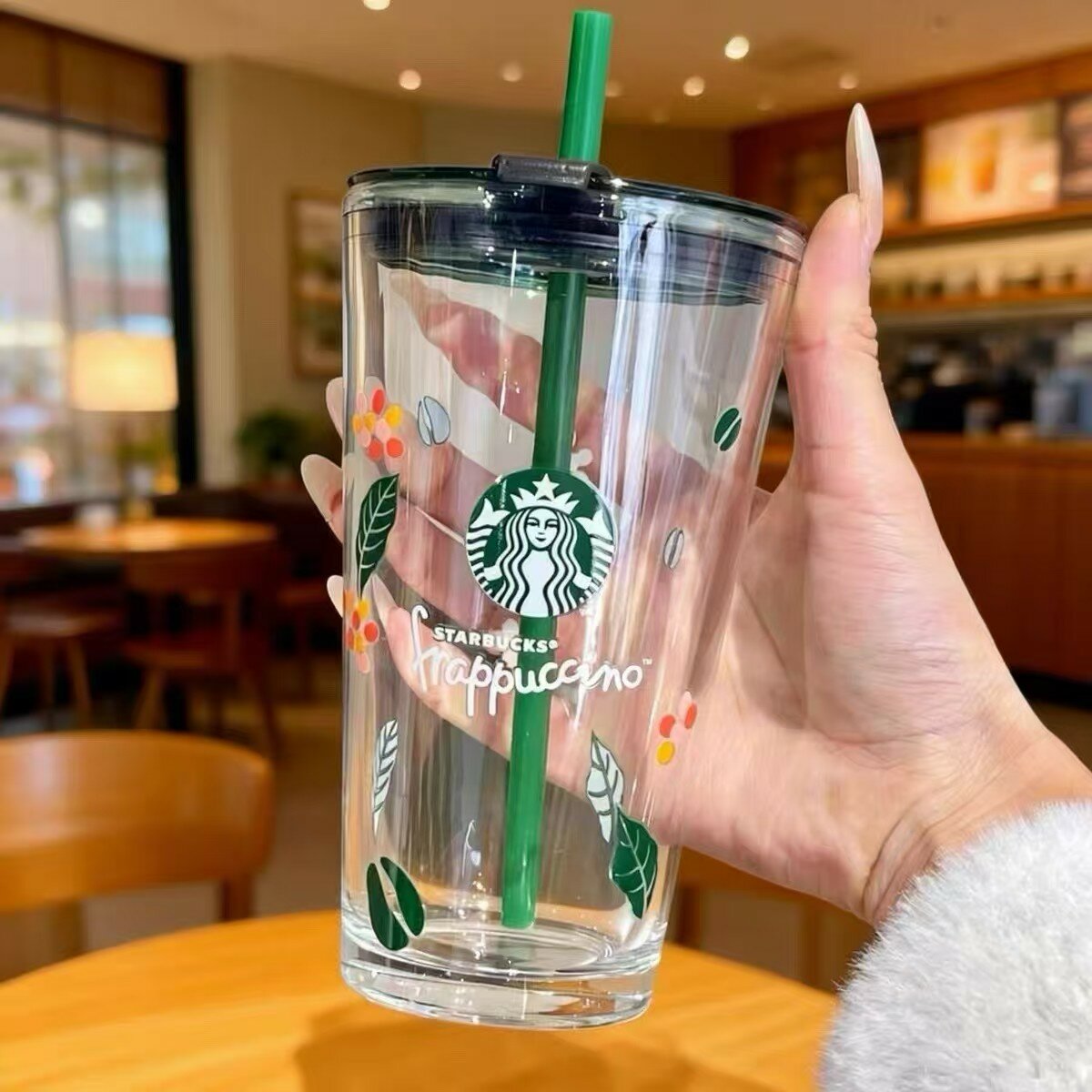 Стаканчик Starbucks "Frappuccino" Green Leaf, для фраппучино, 450мл
