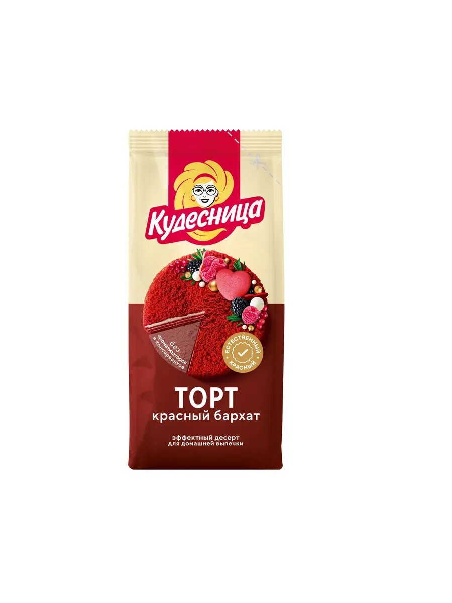 Кудесница Смесь для выпечки Торт Красный бархат, 350г