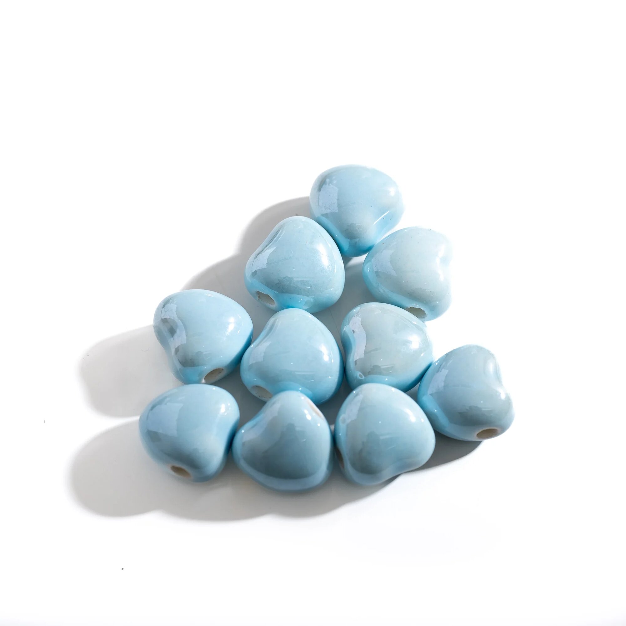 Керамические бусины-сердца, цвет 10pcs-TCZ1292B