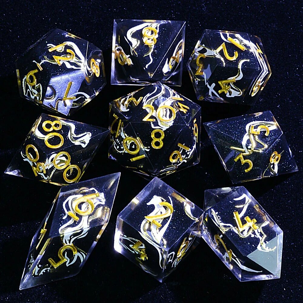 Наборы смоляных костей DD из 9 полиэдров: Клятва Обсидиановой Ленты Sets Dice Dungeons & Dragons RPG