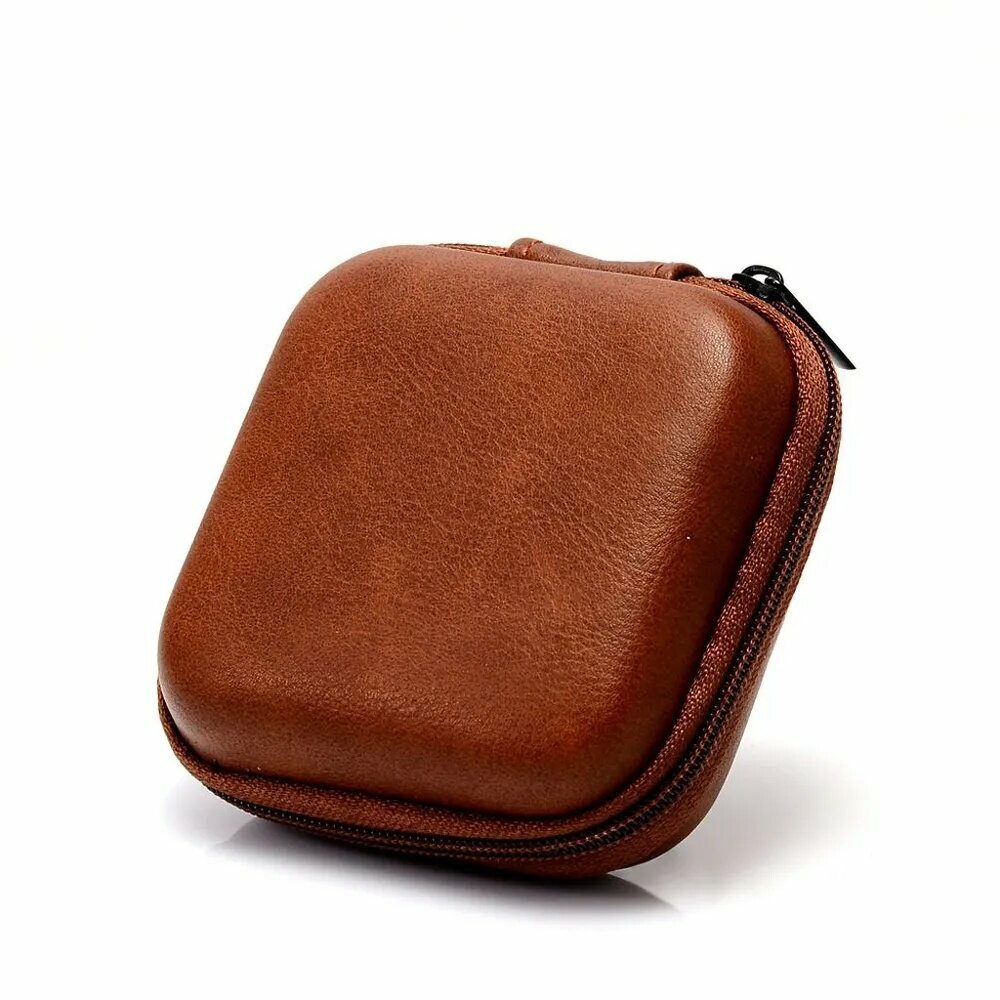 Кожаные наушники для гарнитуры наушников Mini Portable Zipper корпуса