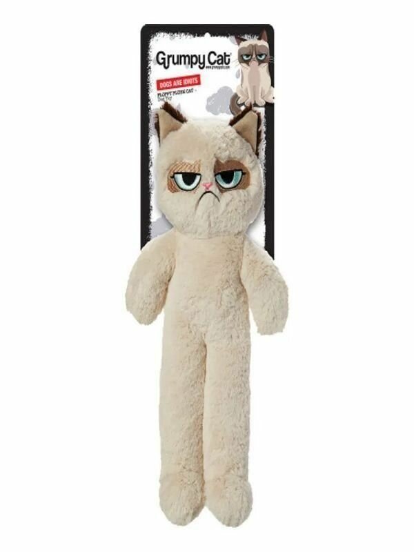 Игрушка для собак мягкая с пищалкой Сердитый Кот, Grumpy Cat, Грампи Кэт