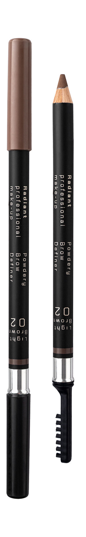 RADIANT PROFESSIONAL MAKE-UP Карандаш для бровей Powdery Brow Definer пудровый, 1,19 г, 02 Светло-коричневый