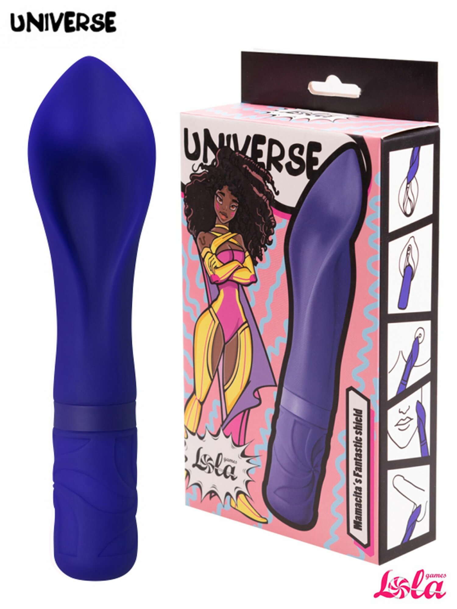 Lola games Universe Перезаряжаемый вибратор Mamasitas Fantastic Shield Blue (15.2 см х 3 см)