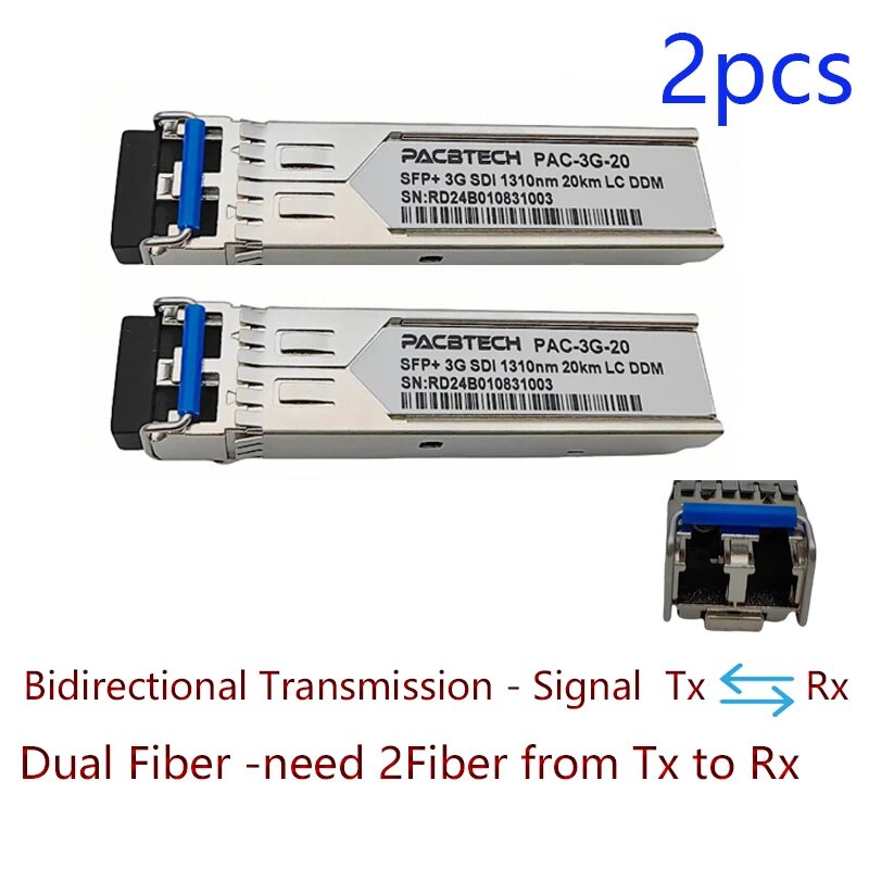 PACBTECH 3G SDI SFP+ Трансивер 20км LC