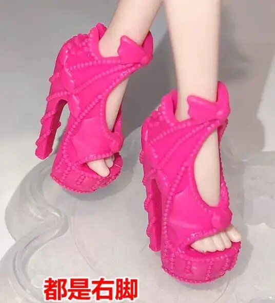 Ботинки и сандалии для кукол Monster High 1/6 Розовый, Only the right foot