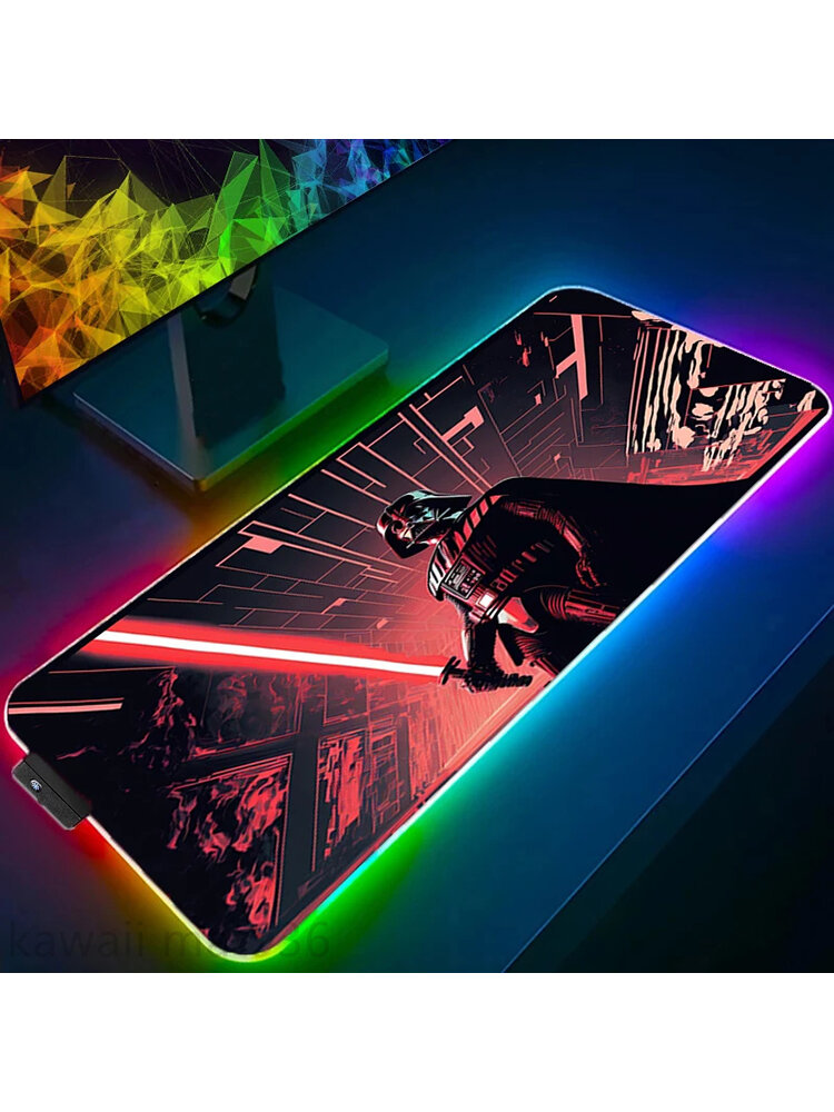 RGB LED Star Wars Резиновый нескользящий коврик, многоцветный , коврик для рабочего стола, размер 40x90xxl