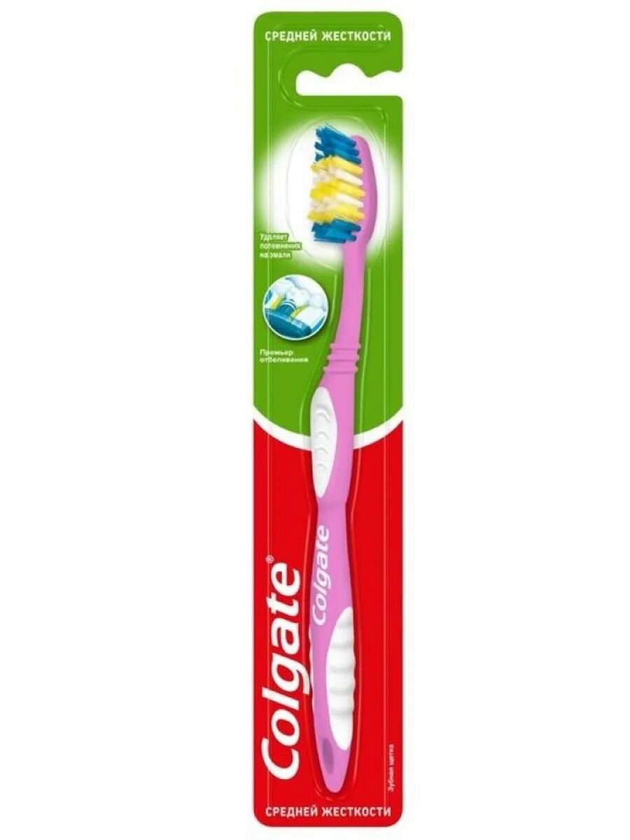 Колгейт / Colgate - Зубная щетка премьер отбеливающая средней жесткости