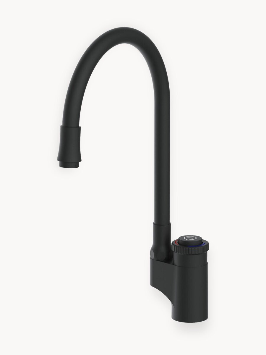 Смеситель термостатический для кухни Potato P58388BL кран на кухню с гибким изливом, черный
