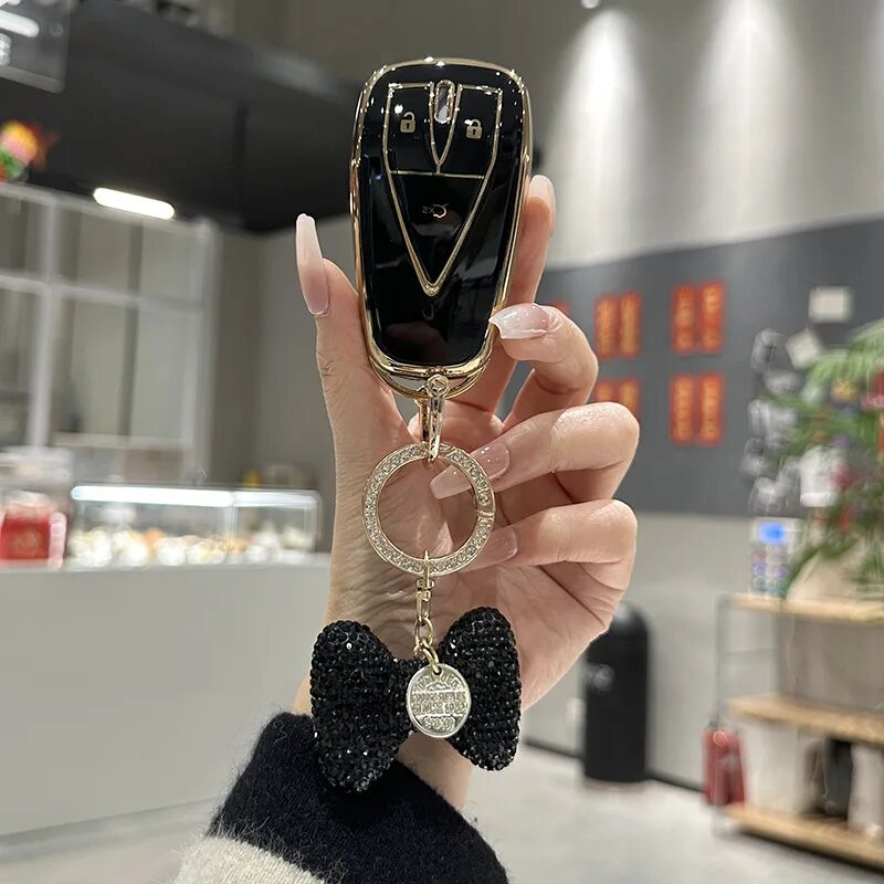 Чехол для автомобильного ключа из ТПУ, чехол для дистанционного управления, женский держатель для Changan New Eado Plus CS75PLUS Ultra UNI-K UNI-T UNIV UNIZ X7 Plus 2025 3 buttons set-2