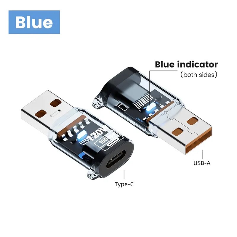 120 Вт адаптер для быстрой зарядки USB 3.2–Type C OTG 10 ГБ высокоскоростная Blue U Male to C