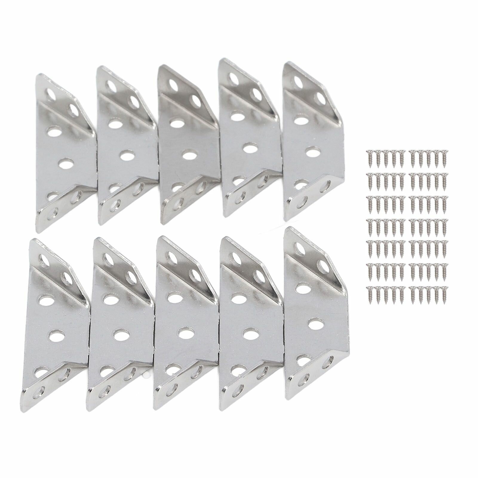 10 шт, многофункциональная треугольная угловая скобка из нержавеющей стали, многоугольный крепеж, опорный кронштейн для полки с 70 винтами