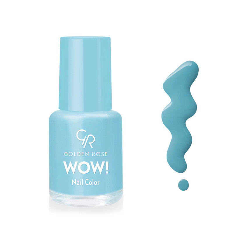 Лак для ногтей Golden Rose "WOW! Nail Color", голубой, без парабенов, глянцевый
