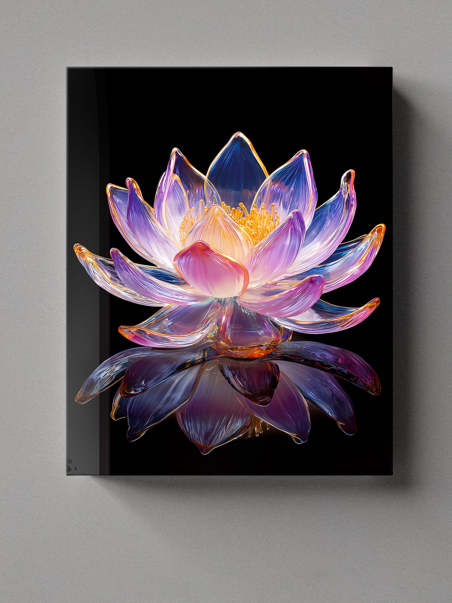 Картина Postermarket "Хрустальный лотос" стекло, цифровая печать, 40х50 см,