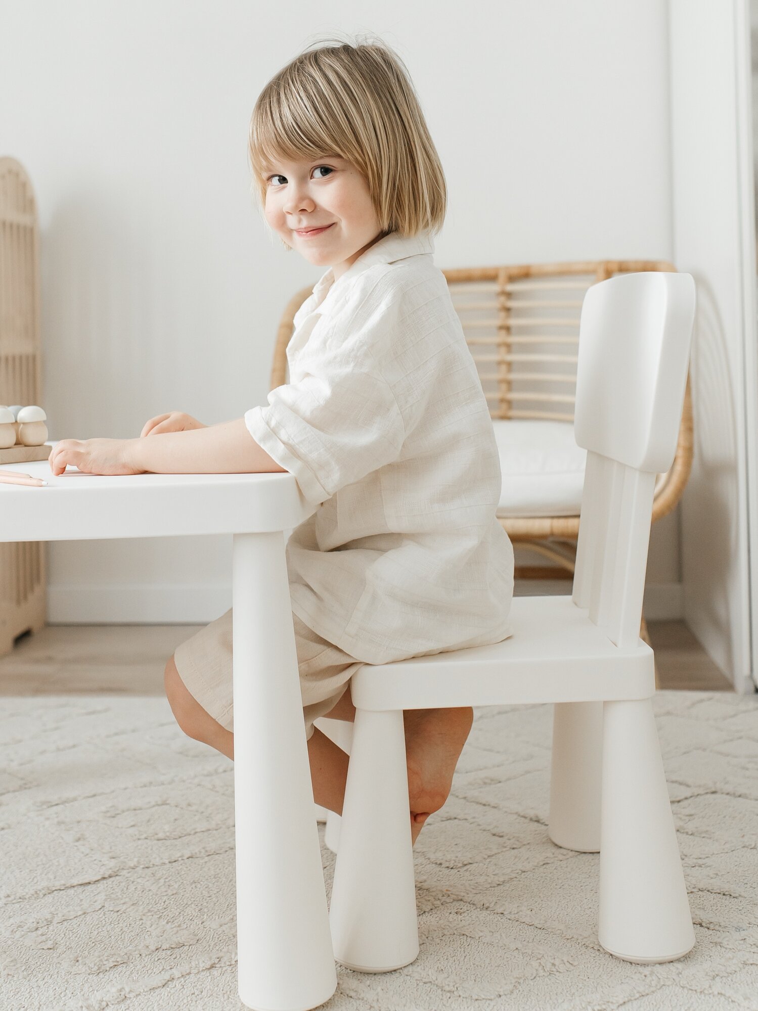 Стульчик детский пластиковый BABYROX MINI, цвет: белый