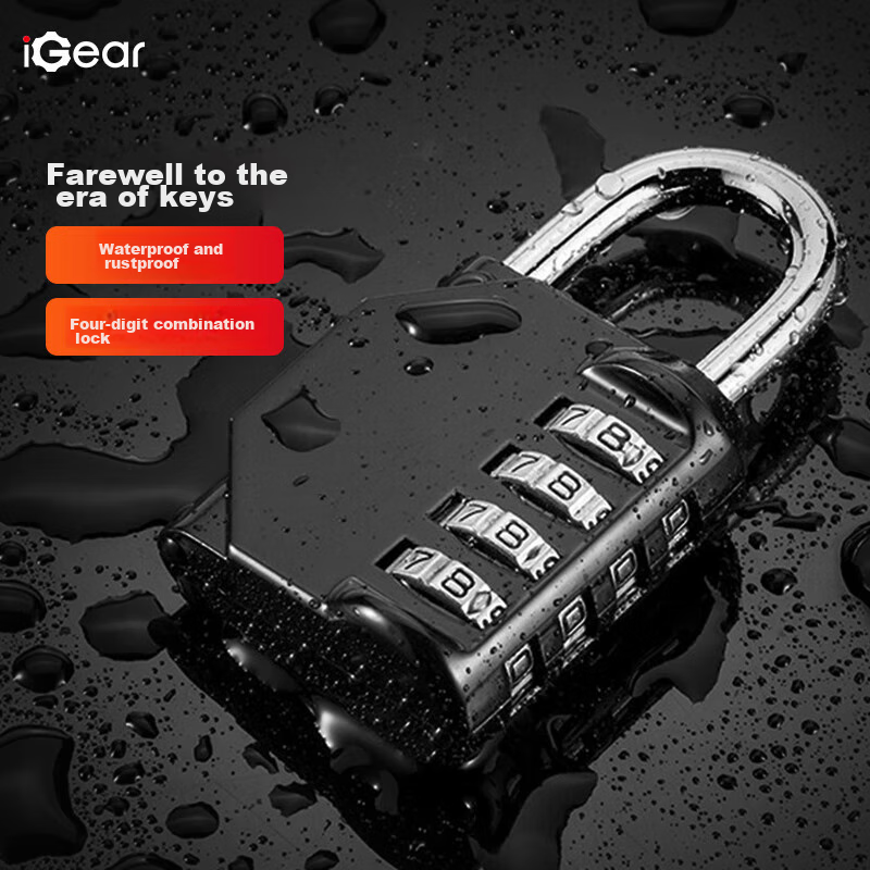 IGear Замок с четырехзначным кодом Водонепроницаемый антикоррозийный металлический замок для багажа и шкафов