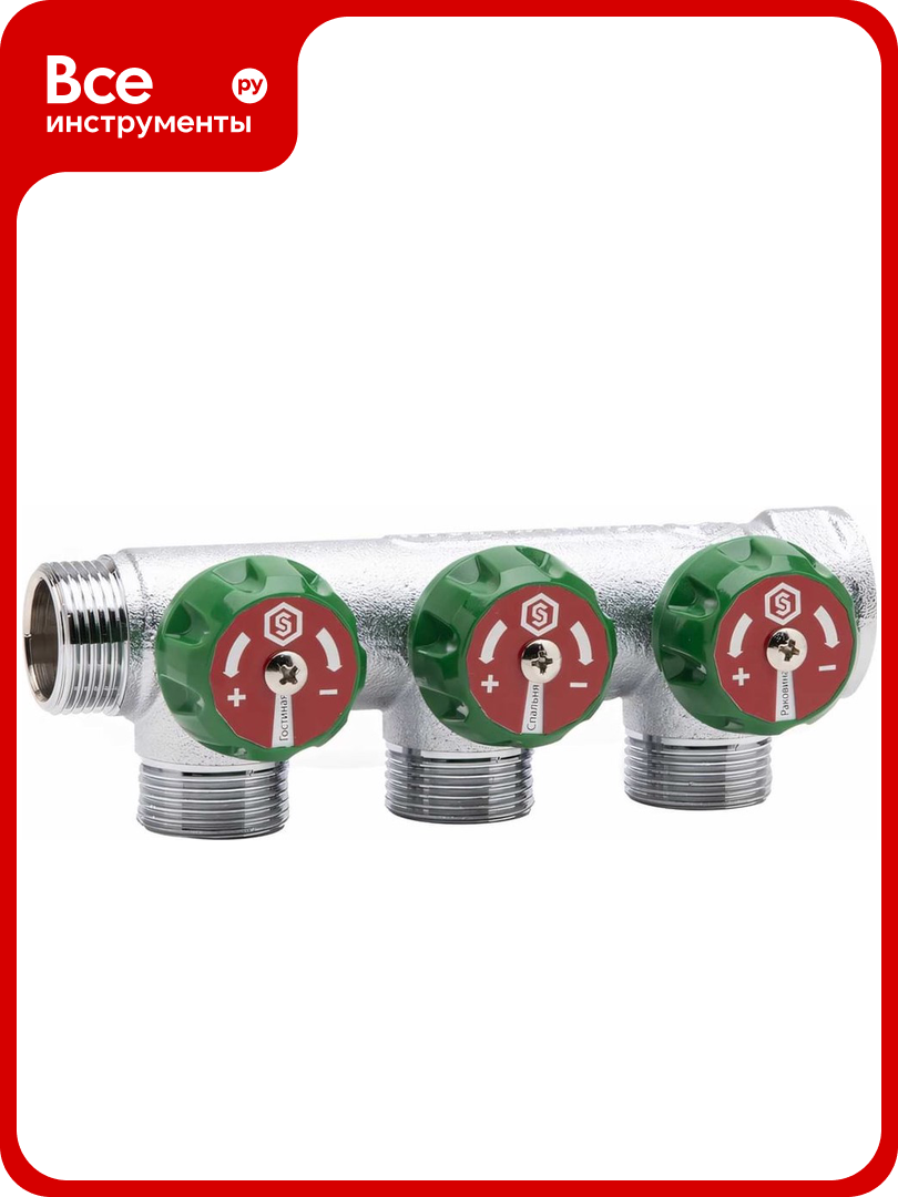 Регулирующий коллектор STOUT 3/4, 3 отвода 1/2 плоское уплотнение SMB-6849-341203 RG008UJEV9C1F4